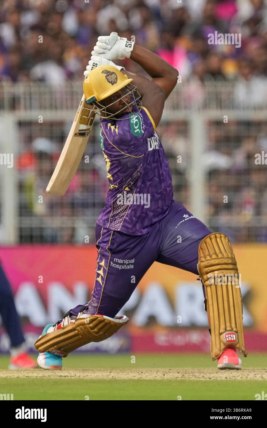Kolkata Knight Riders' Andre Russell bats during the Indian Premier ...