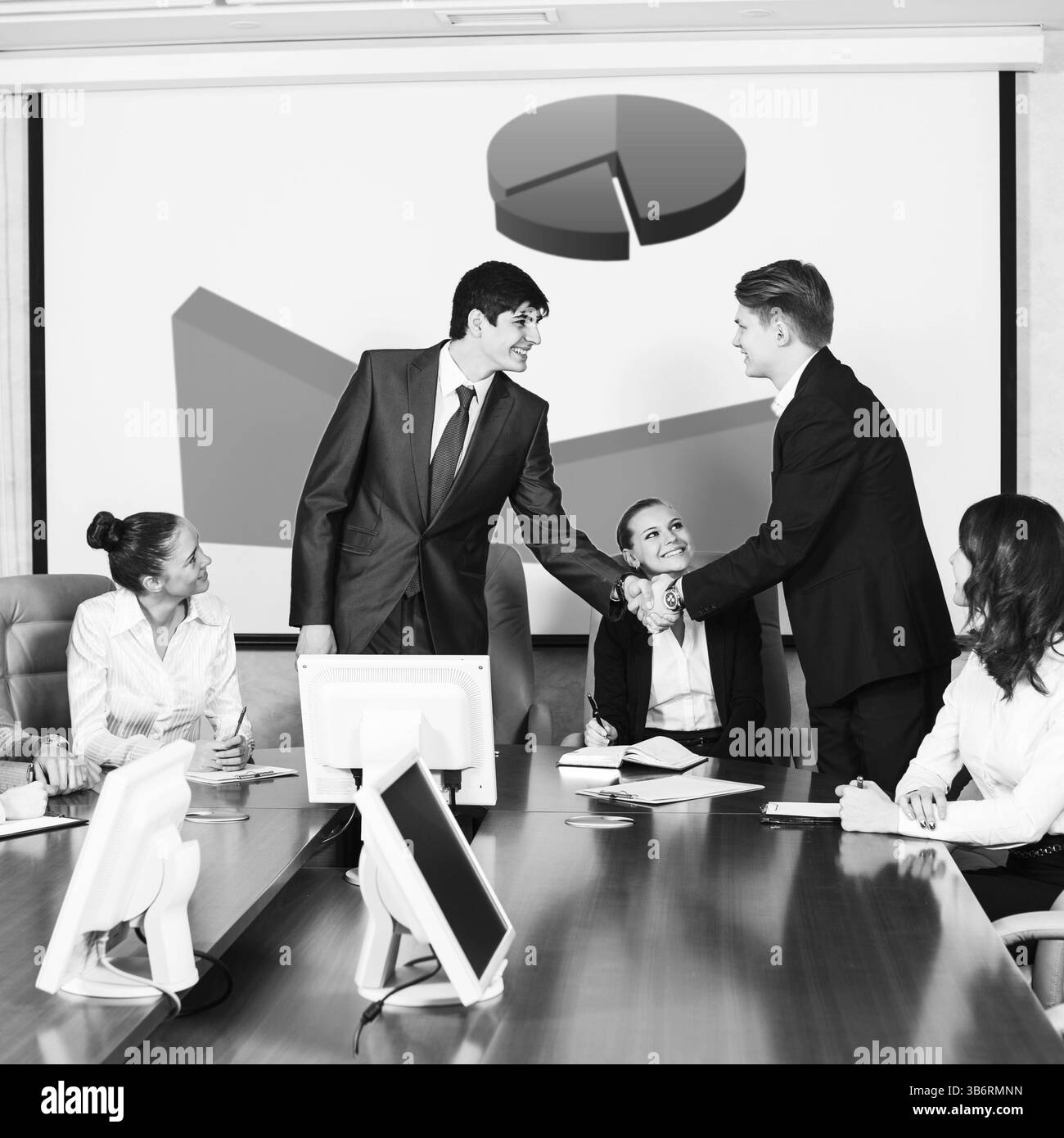 Females shaking hands Black and White Stock Photos & Images - Alamy