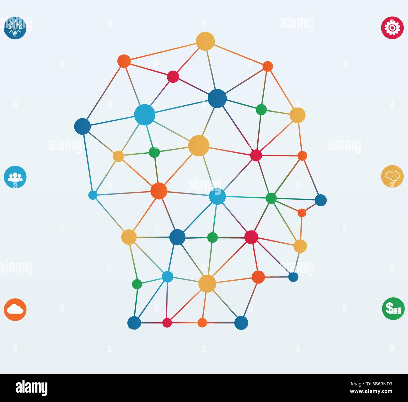 Network connections lines. infographics template with icons in the form ...