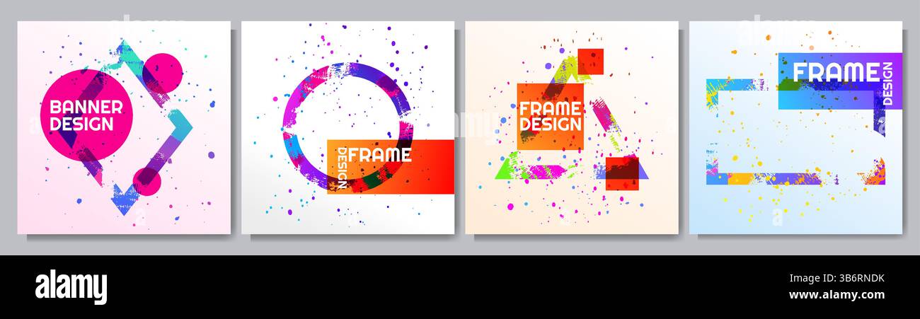 Vector illustration. Modern Art graphics. Dynamic frame stylish ...