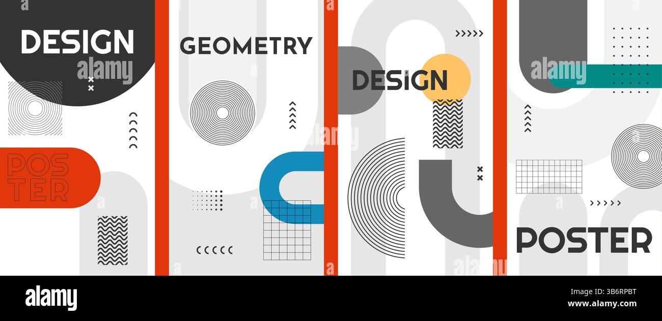 Vector illustration. Geometric shape and lines composition backgrounds ...