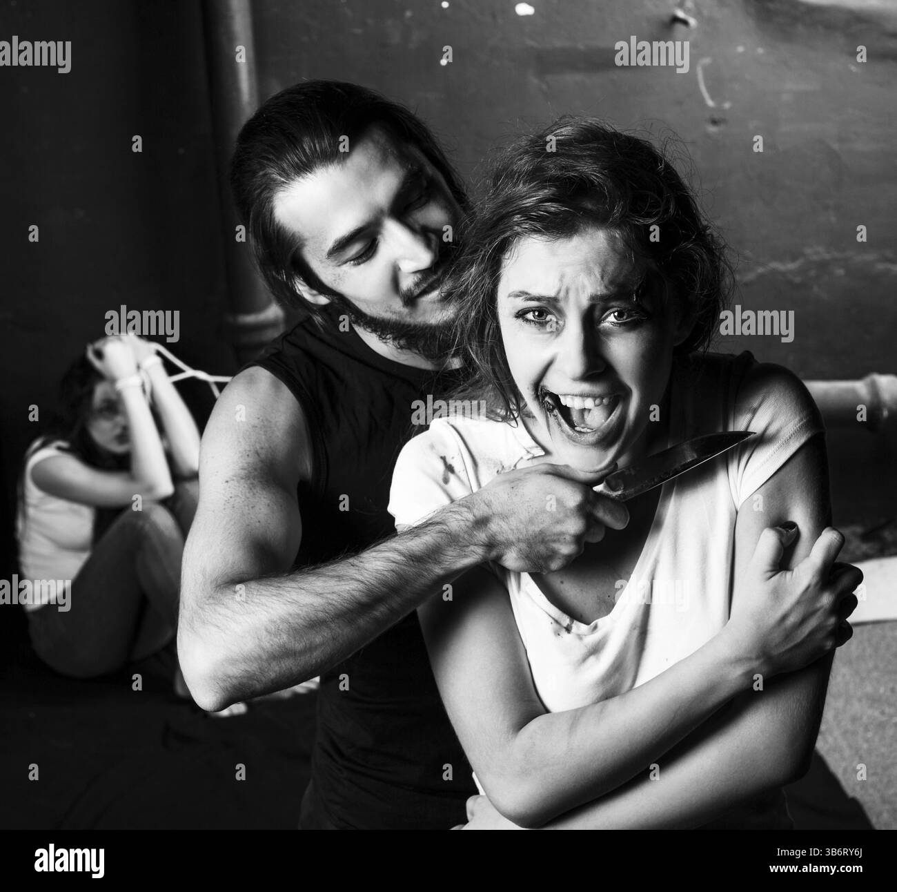 Two girls worried Black and White Stock Photos & Images - Alamy