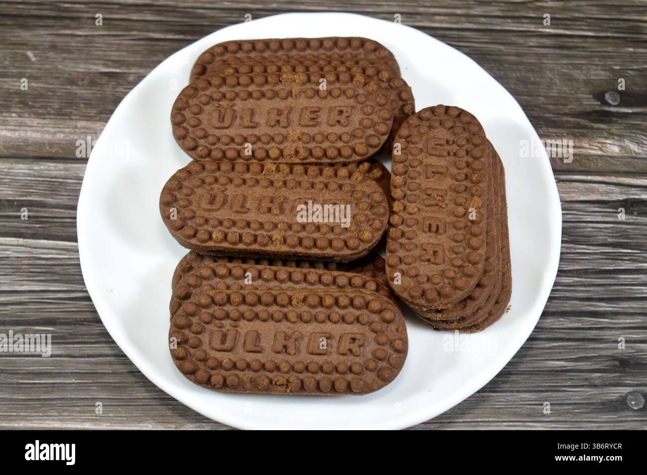 Cairo, Egypt, March 15 2025: Ulker Cocoa finger biscuits, plain biscuit ...