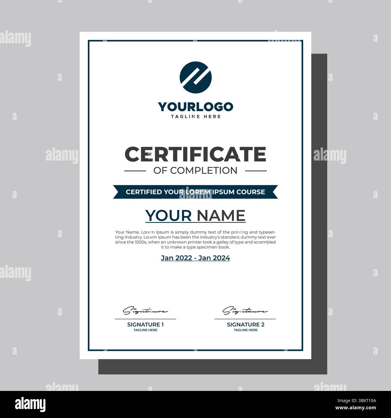 Minimal and Clean Certificate Template Stock Vector Image & Art - Alamy