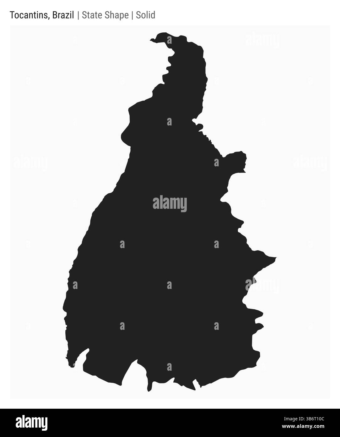 Tocantins, Brazil. Simple vector map. State shape. Solid style. Border ...