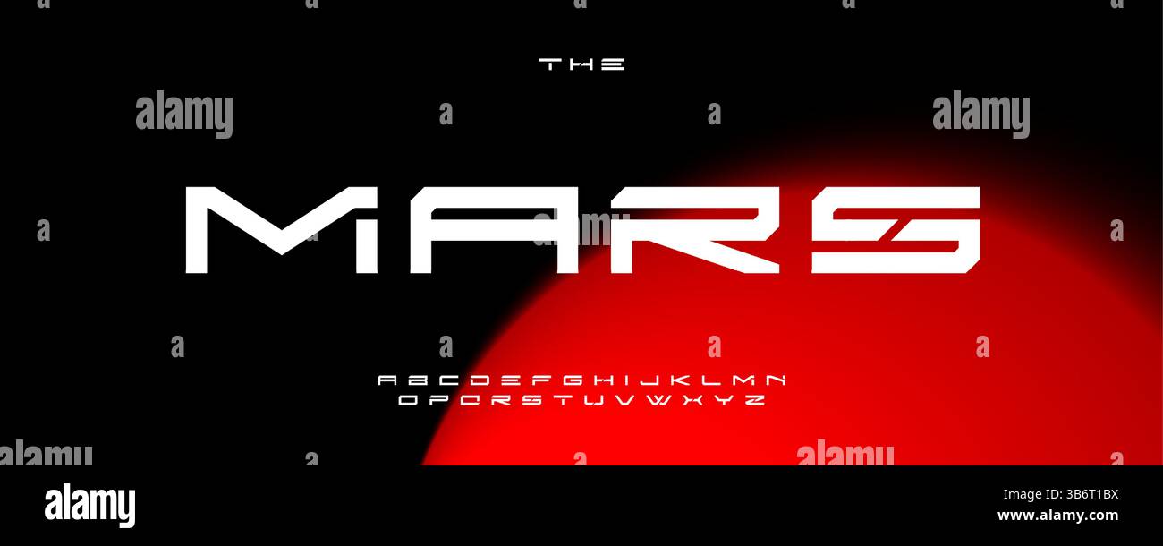Futuristic space alphabet, angular sci-fi letters, bold tech font for ...