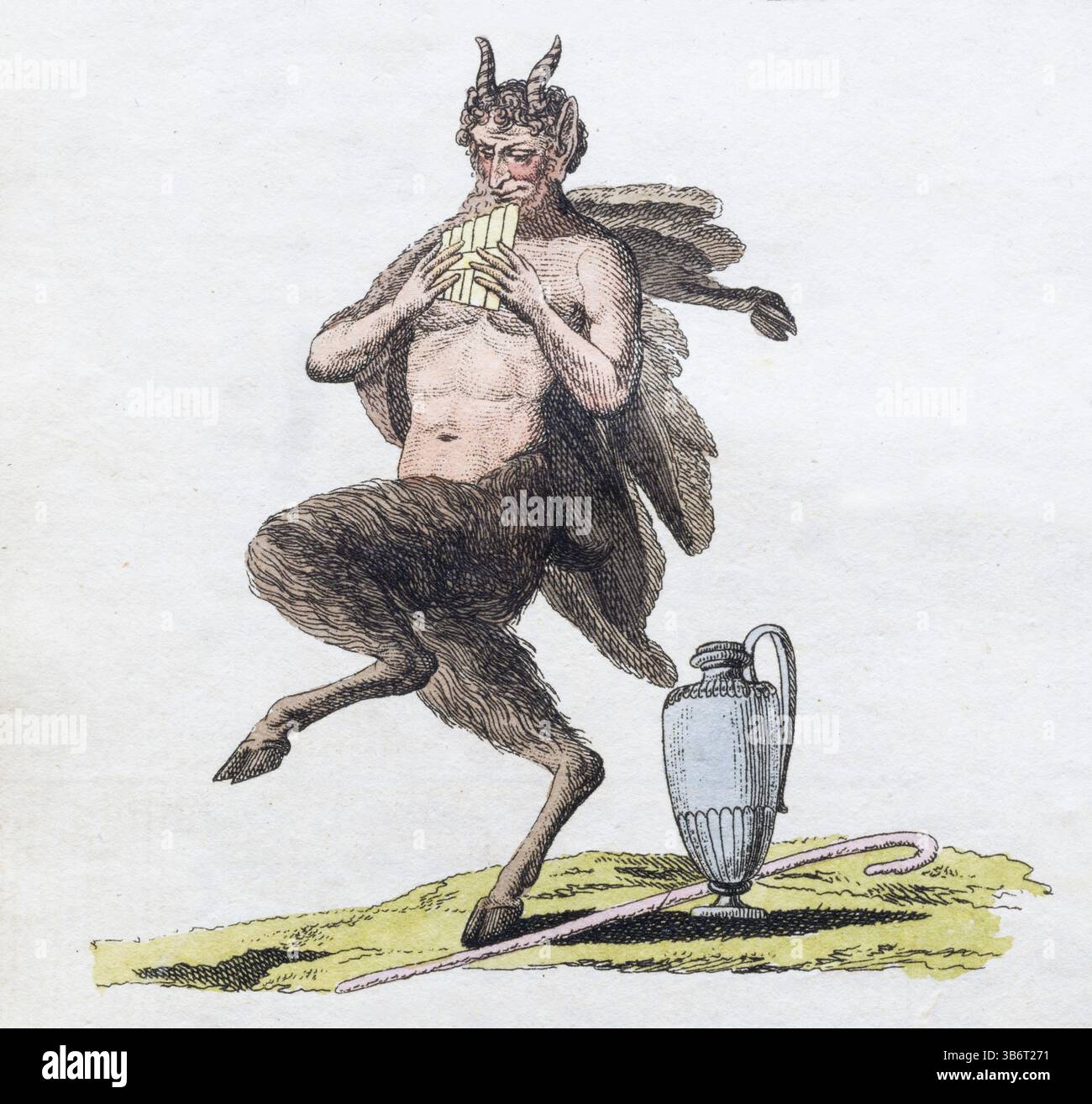 Satyr, hand-coloured copperplate engraving from Friedrich Justin ...