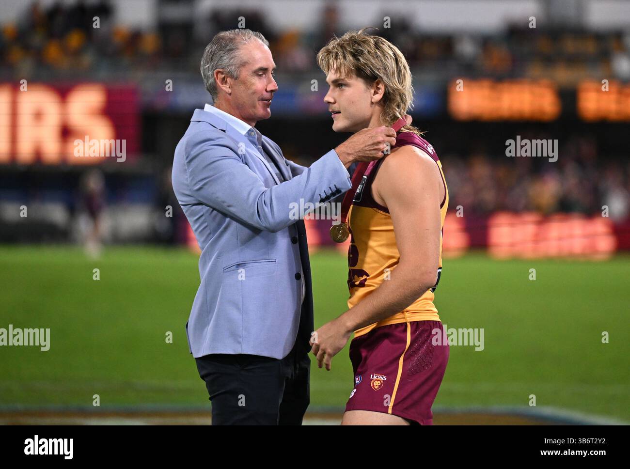Brisbane, Australia. 04th May, 2025. Will Ashcroft of the Lions ...
