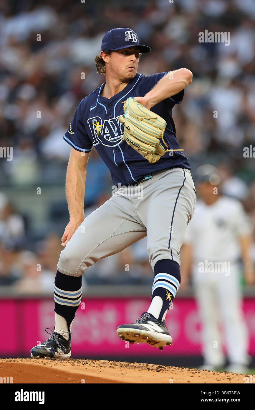 BRONX, NY - MAY 02: Ryan Pepiot #44 of the Tampa Bay Rays pitches ...