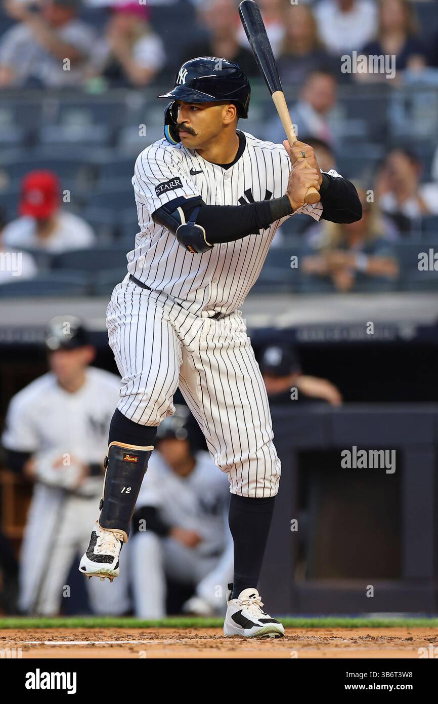 BRONX, NY - MAY 02: Trent Grisham #12 of the New York Yankees at bat ...