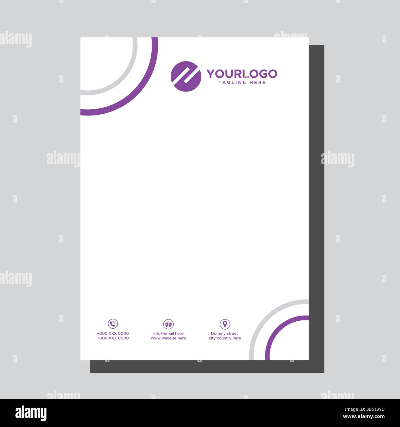 Simple and clean letterhead template Stock Vector Image & Art - Alamy