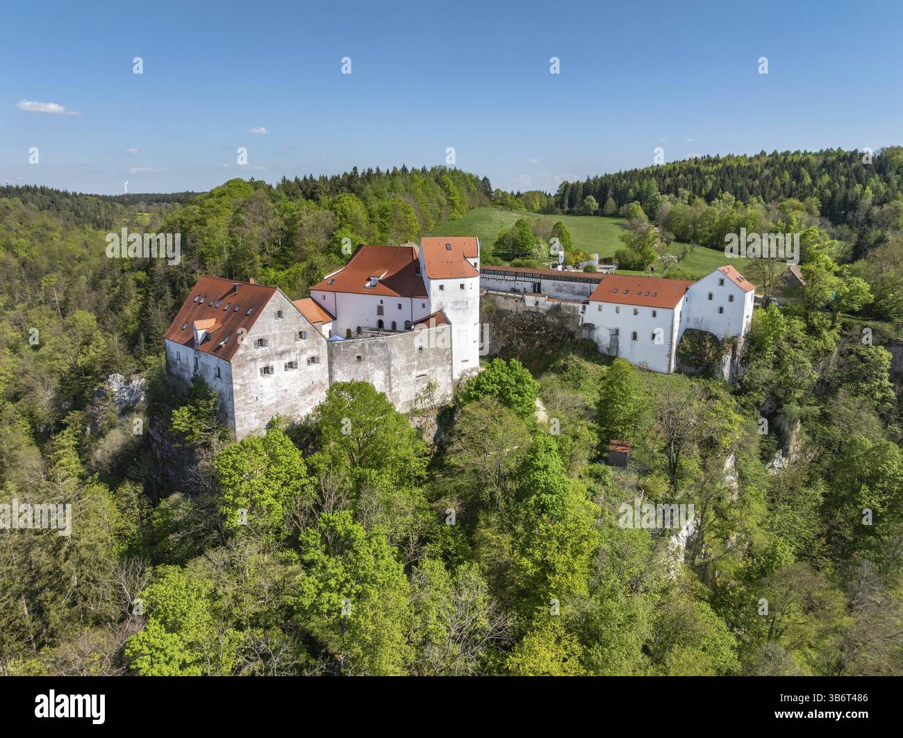 View of wildenstein castle high above the danube valley hi-res stock ...