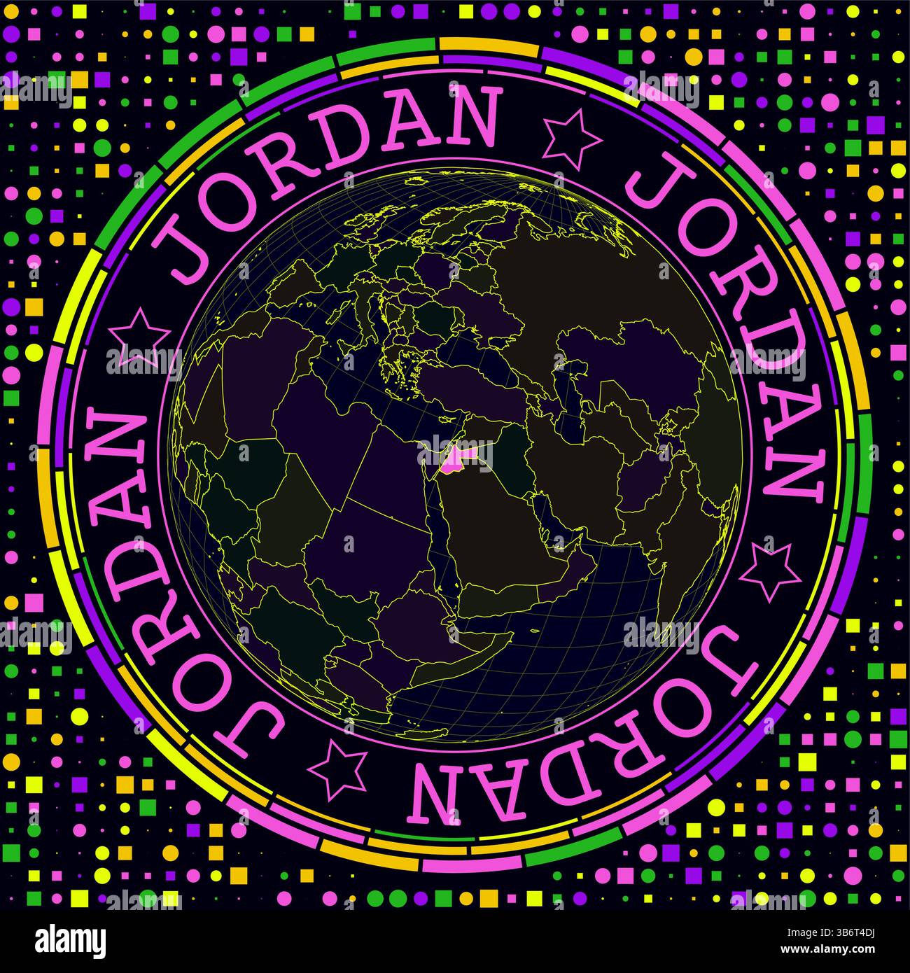 Map satellite geography jordan Stock Vector Images - Alamy