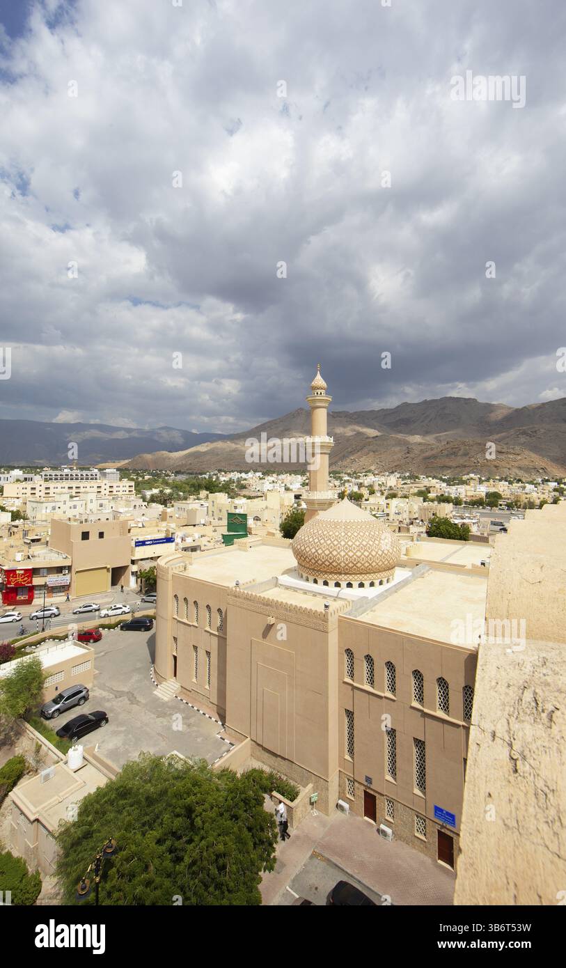 Nizwa city view from the Nizwa fortress, ad-Dachiliyya region, Oman ...