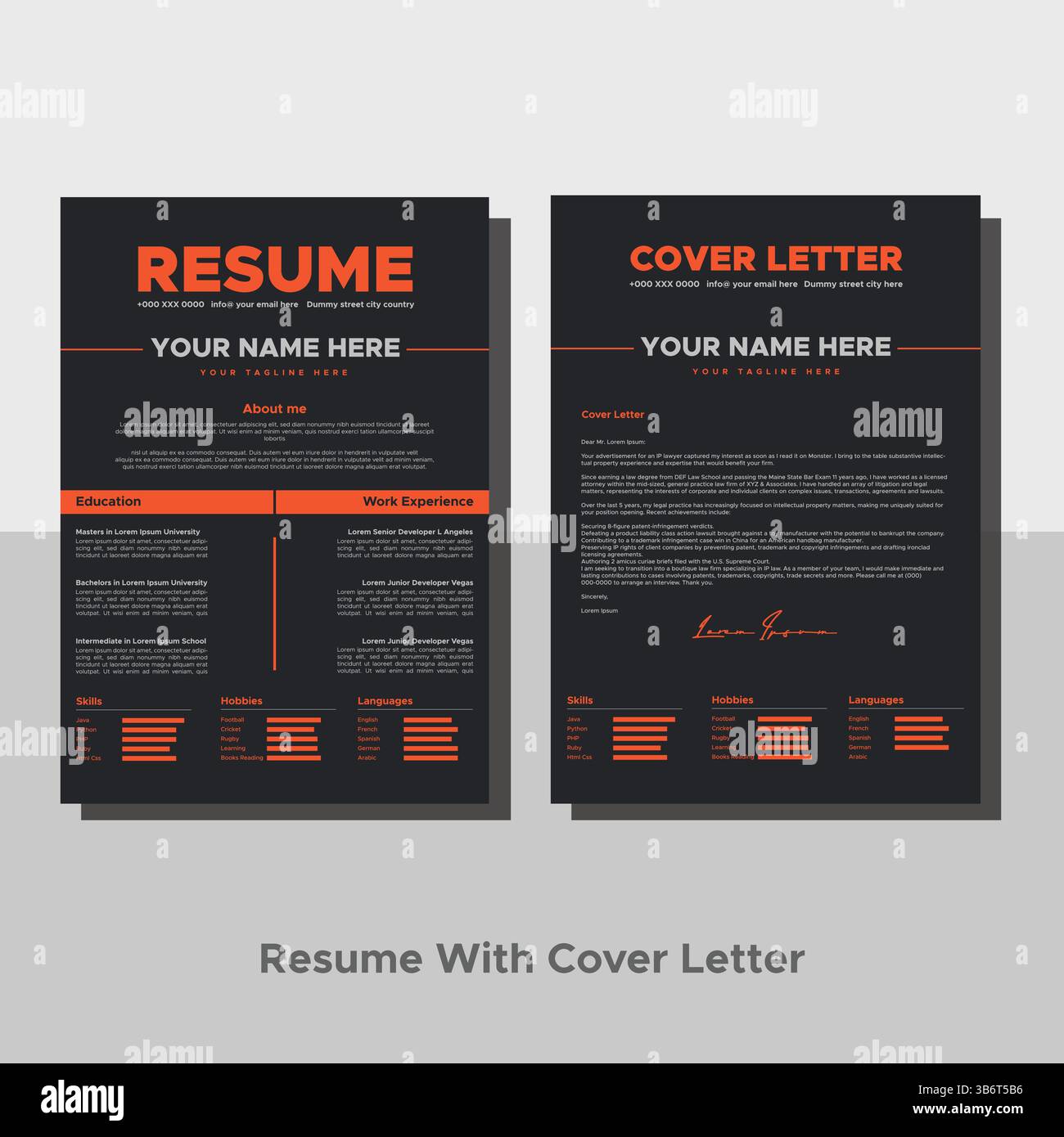Minimal and clean resume CV template Stock Vector Image & Art - Alamy