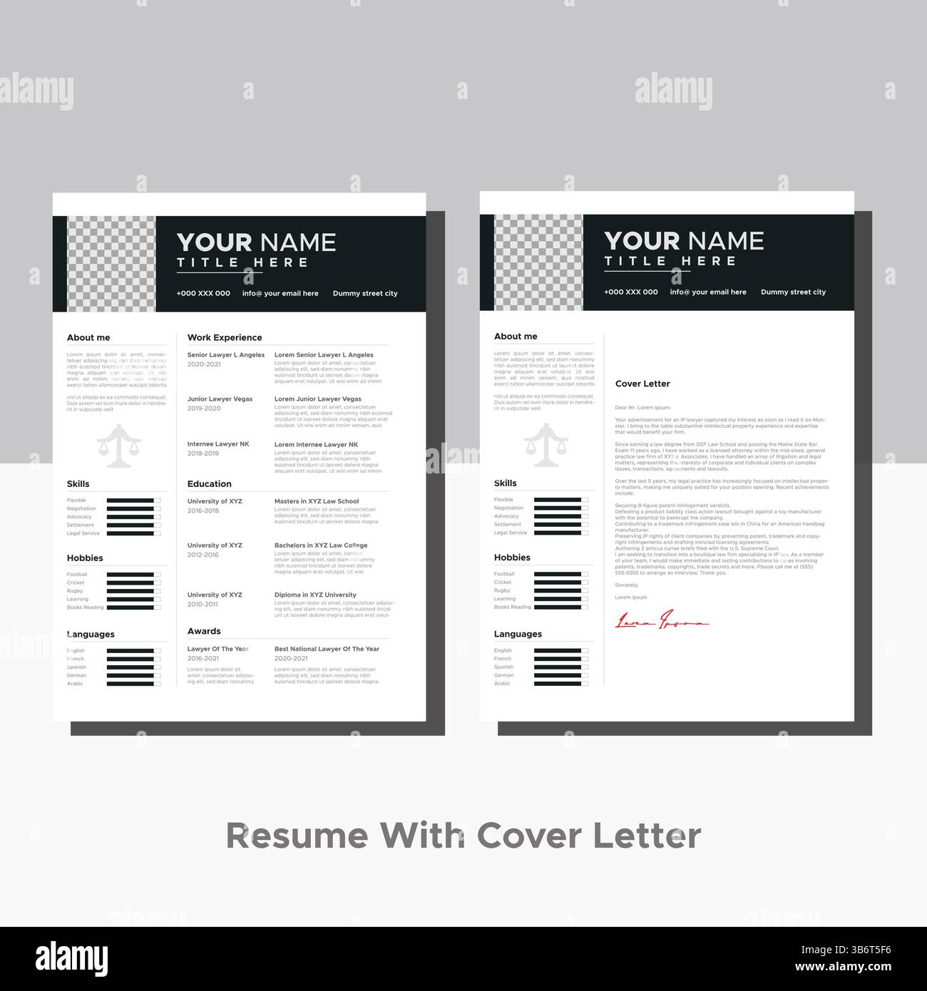 Minimal and clean resume CV template Stock Vector Image & Art - Alamy
