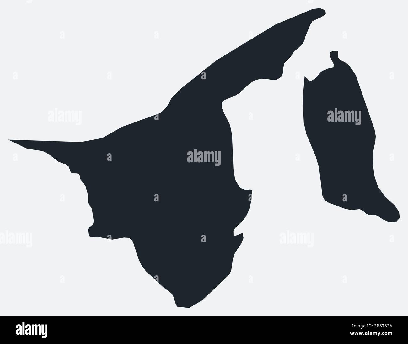 Brunei map. Just a simple border map. Shape of the country. Flat blank ...