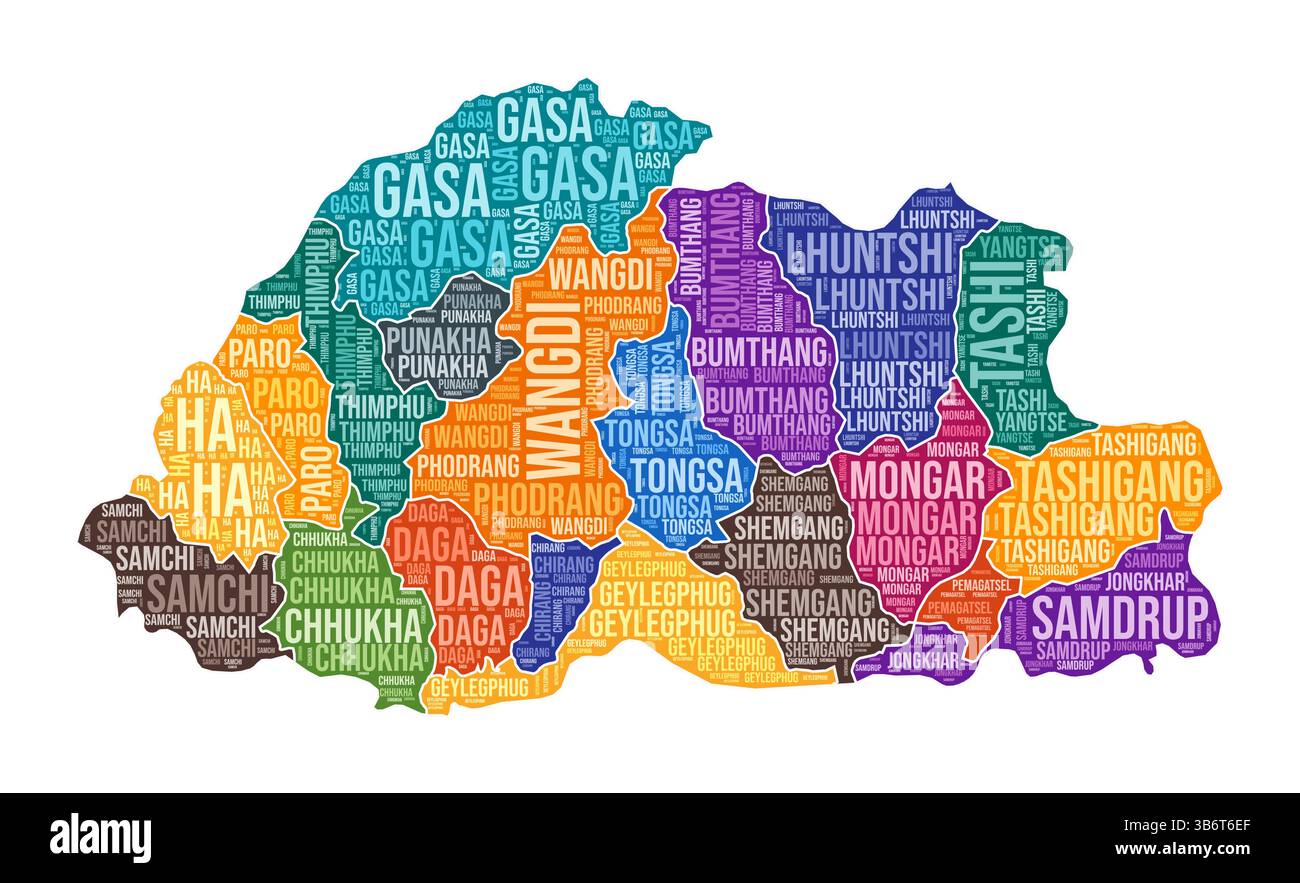 Bhutan shape country word hi-res stock photography and images - Alamy