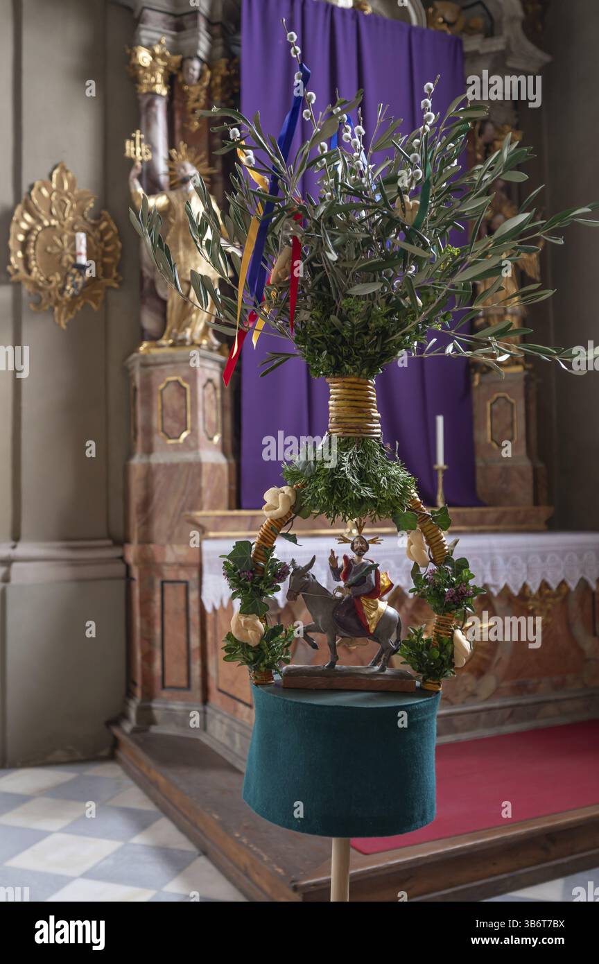 Miniature replica of the Palmesel for the Palmesel procession ...