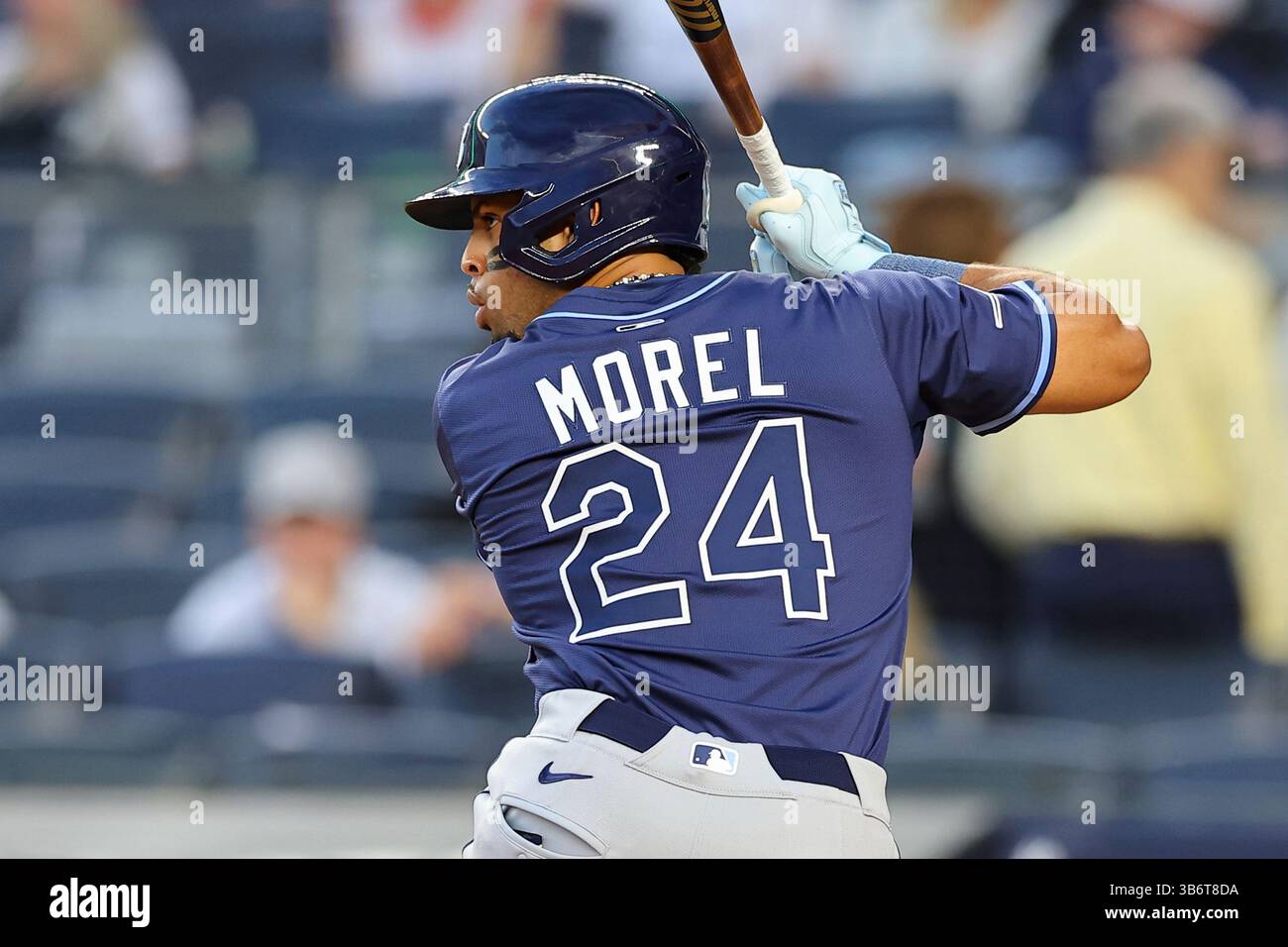 BRONX, NY - MAY 02: Christopher Morel #24 of the Tampa Bay Rays at bat ...