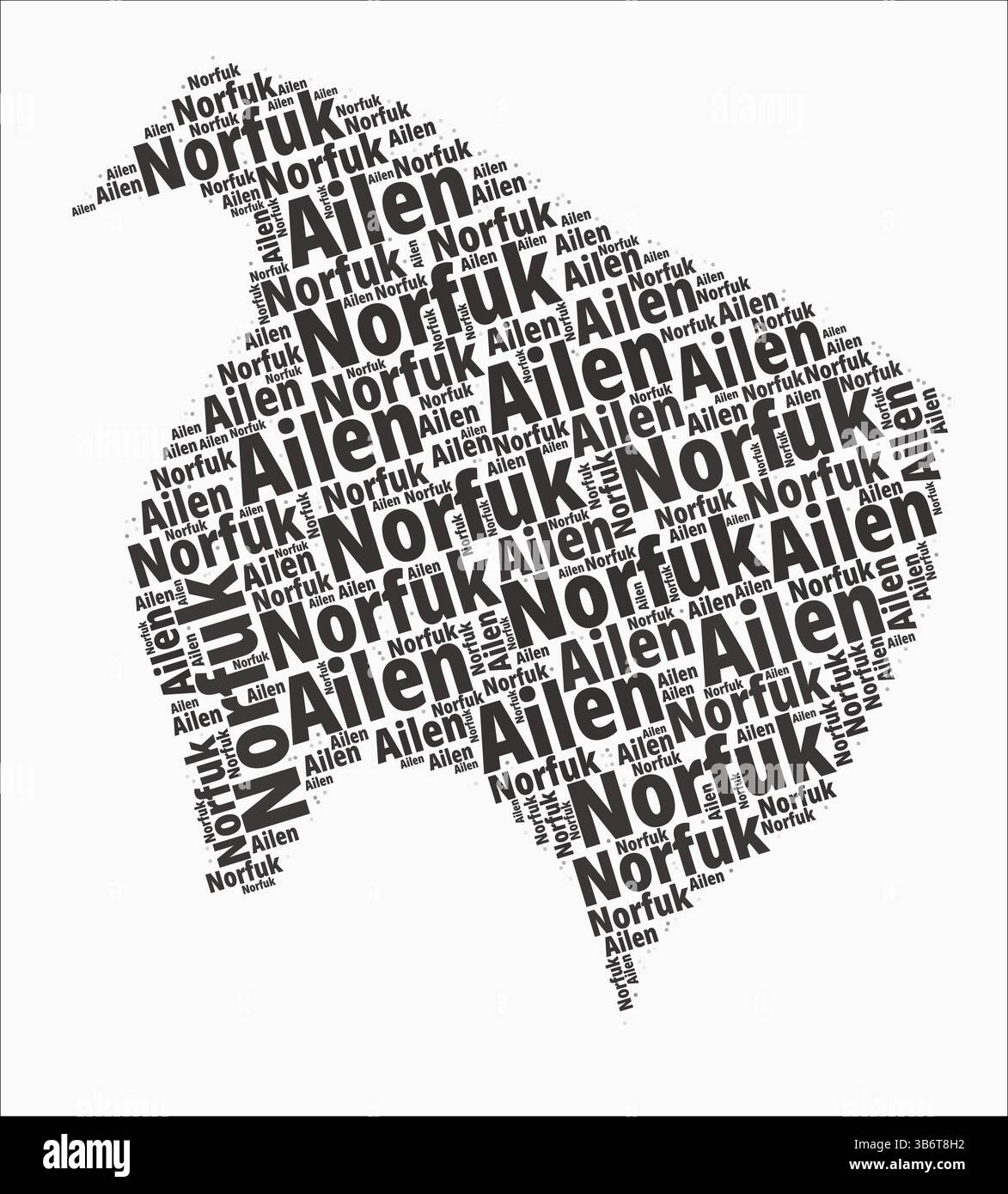 Norfolk Island text style regions. Country region names word clouds in ...