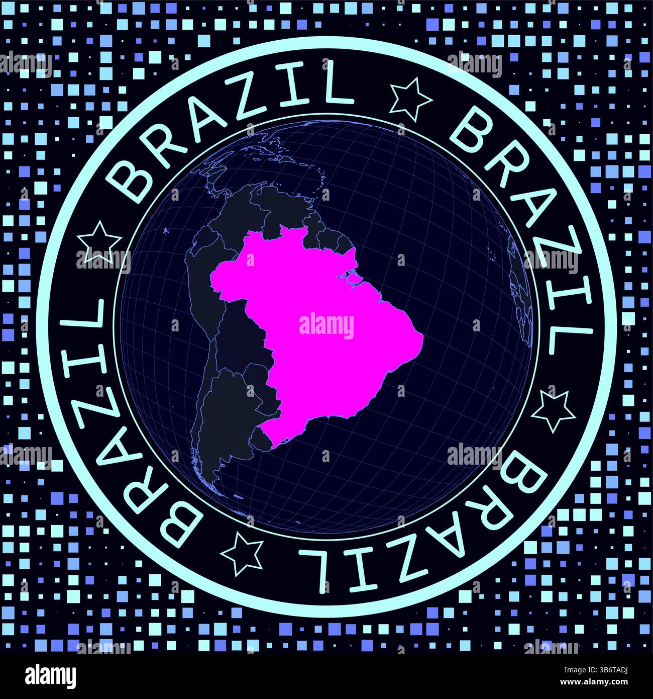 Brazil on globe vector. Futuristic satellite view of the world centered ...