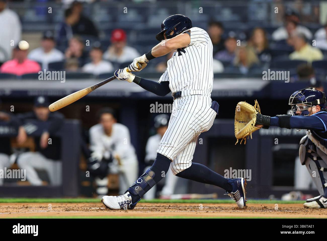 BRONX, NY - MAY 02: Anthony Volpe #11 of the New York Yankees at bat ...