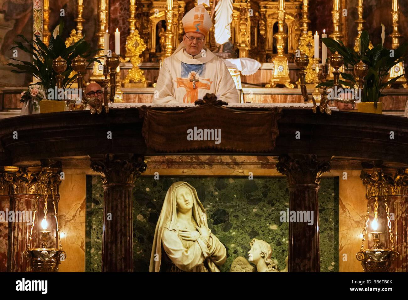 Cardinal Peter Erdo leads a mass at his titular church of Santa ...
