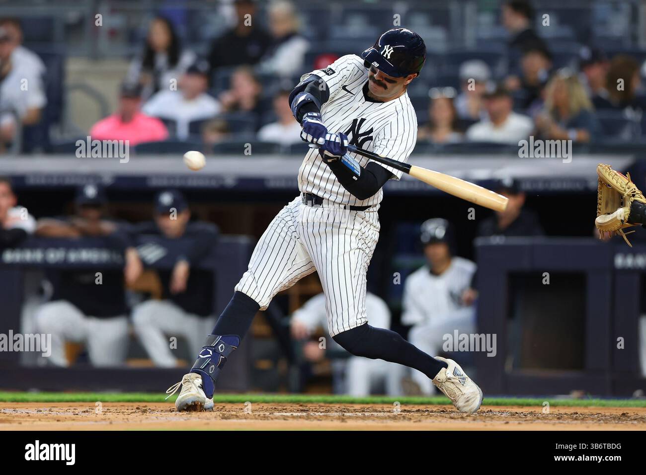 BRONX, NY - MAY 02: Austin Wells #28 of the New York Yankees at bat ...