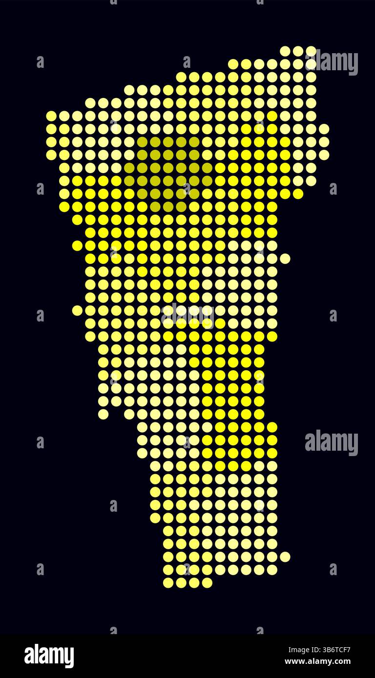 Vermont dotted map. Digital style map of the state on dark background ...