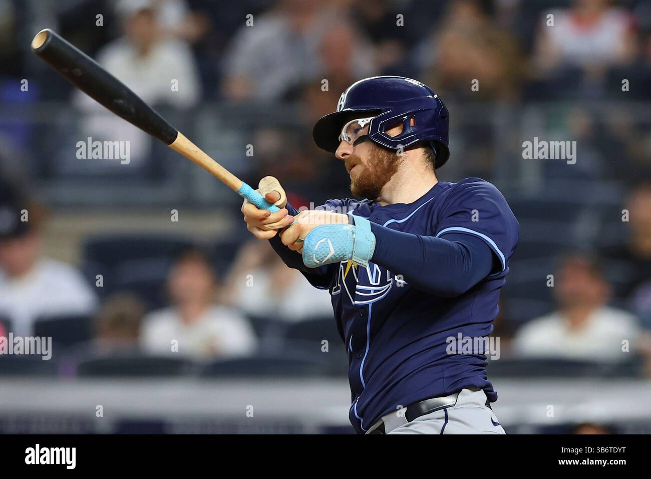 BRONX, NY - MAY 02: Curtis Mead #25 of the Tampa Bay Rays at bat during the game against the New ...