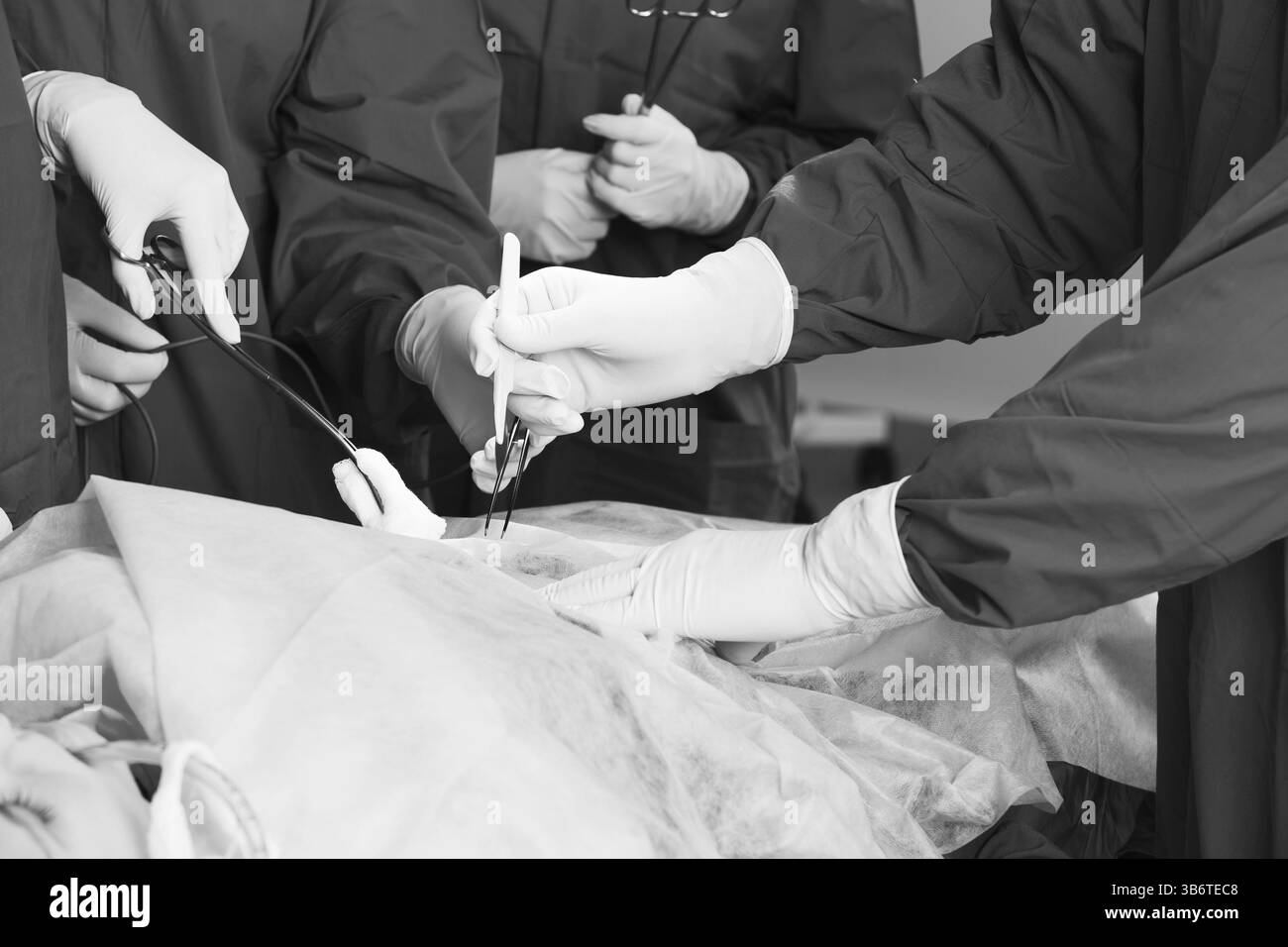 Equipment in surgical room Black and White Stock Photos & Images - Alamy