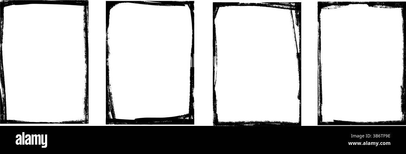Grunge frame border textures. brush border overlay frames Stock Vector ...