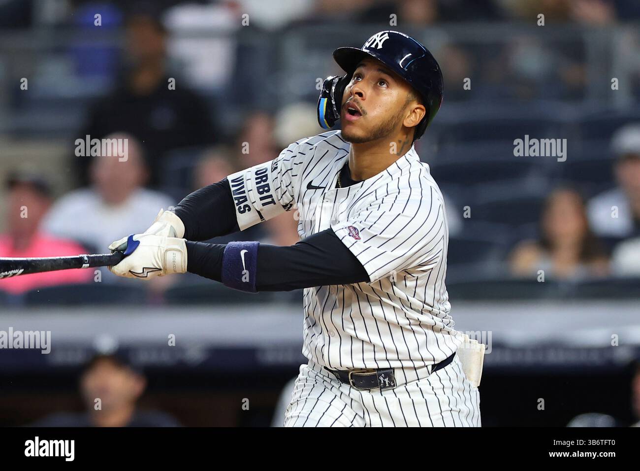 BRONX, NY - MAY 02: Jorbit Vivas #90 of the New York Yankees at bat ...