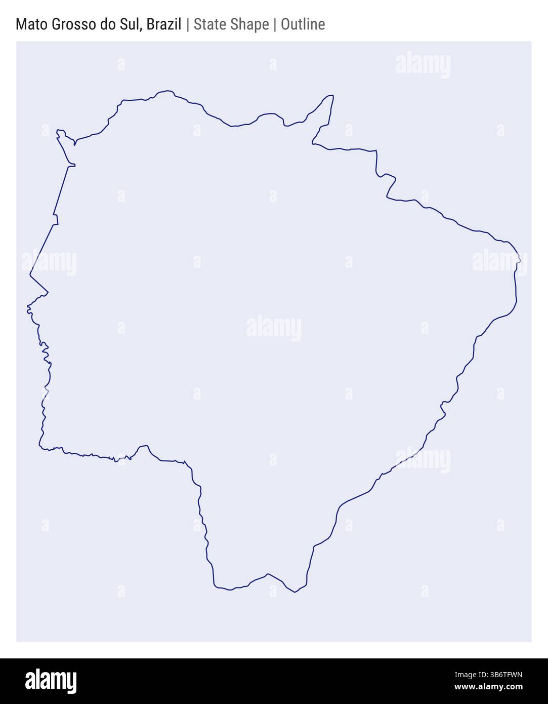 Mato Grosso do Sul, Brazil. Simple vector map. State shape. Outline style. Border of Mato Grosso ...