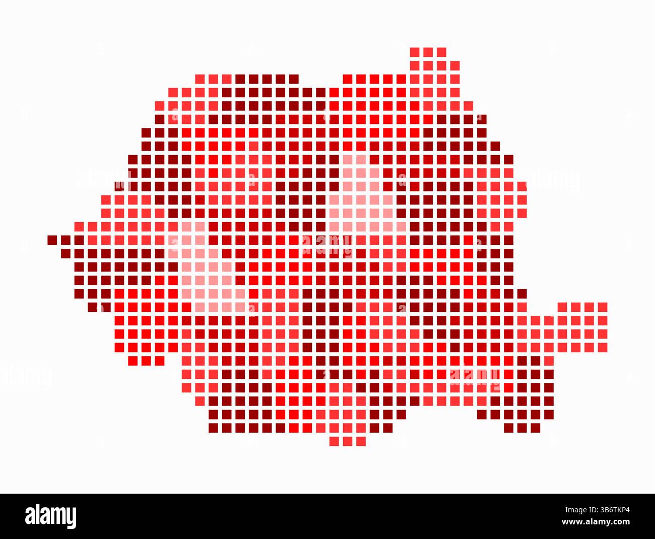 Romania dotted map. Digital style map of the country on white ...