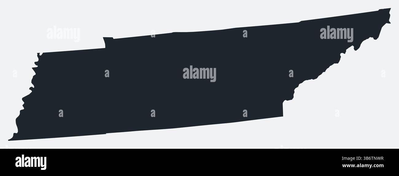 Tennessee map. Just a simple border map. Shape of the state. Flat blank ...