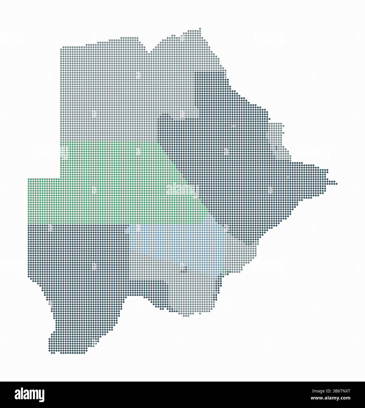 Botswana dotted map. Digital style map of the country on white ...