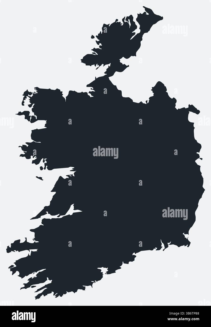 Ireland map. Just a simple border map. Shape of the country. Flat blank ...