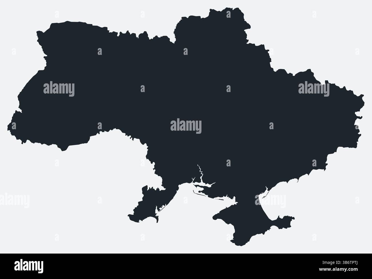 Ukraine map. Just a simple border map. Shape of the country. Flat blank ...