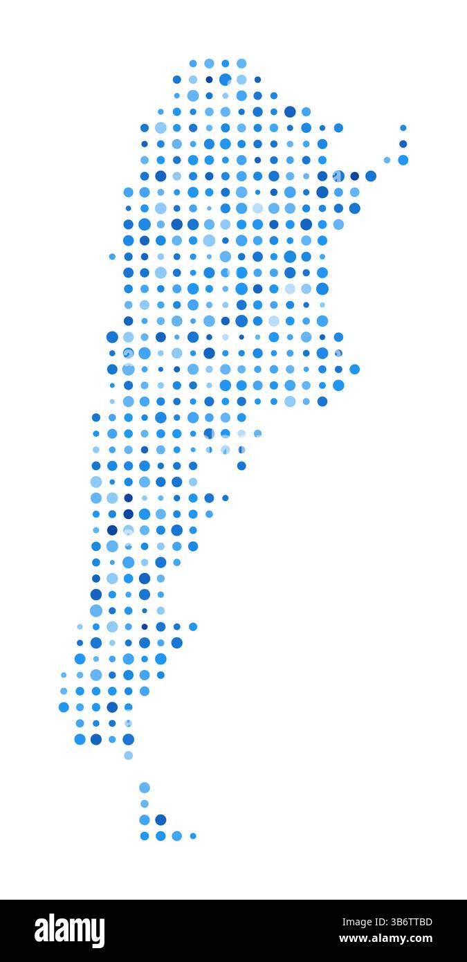 Argentina Dot Map. Country Digital Style Shape. Argentina vector image ...