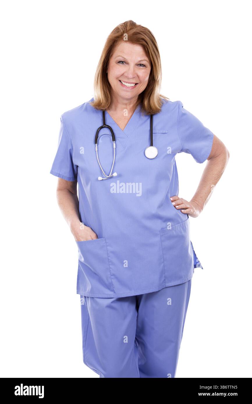 Female caucasian doctor posing on white isolated background, Toronto ...