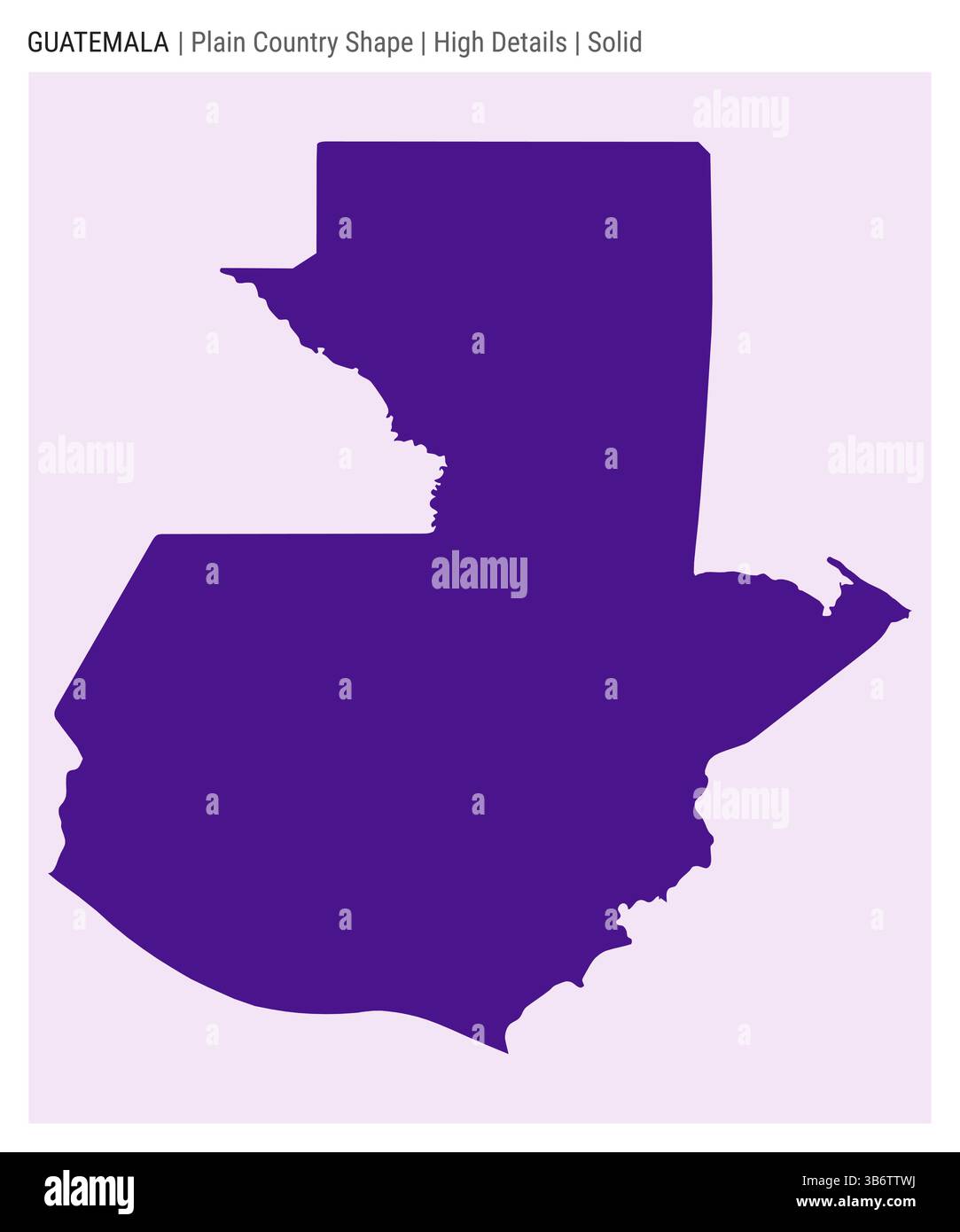 Guatemala plain country map. High details. Solid style. Shape of ...