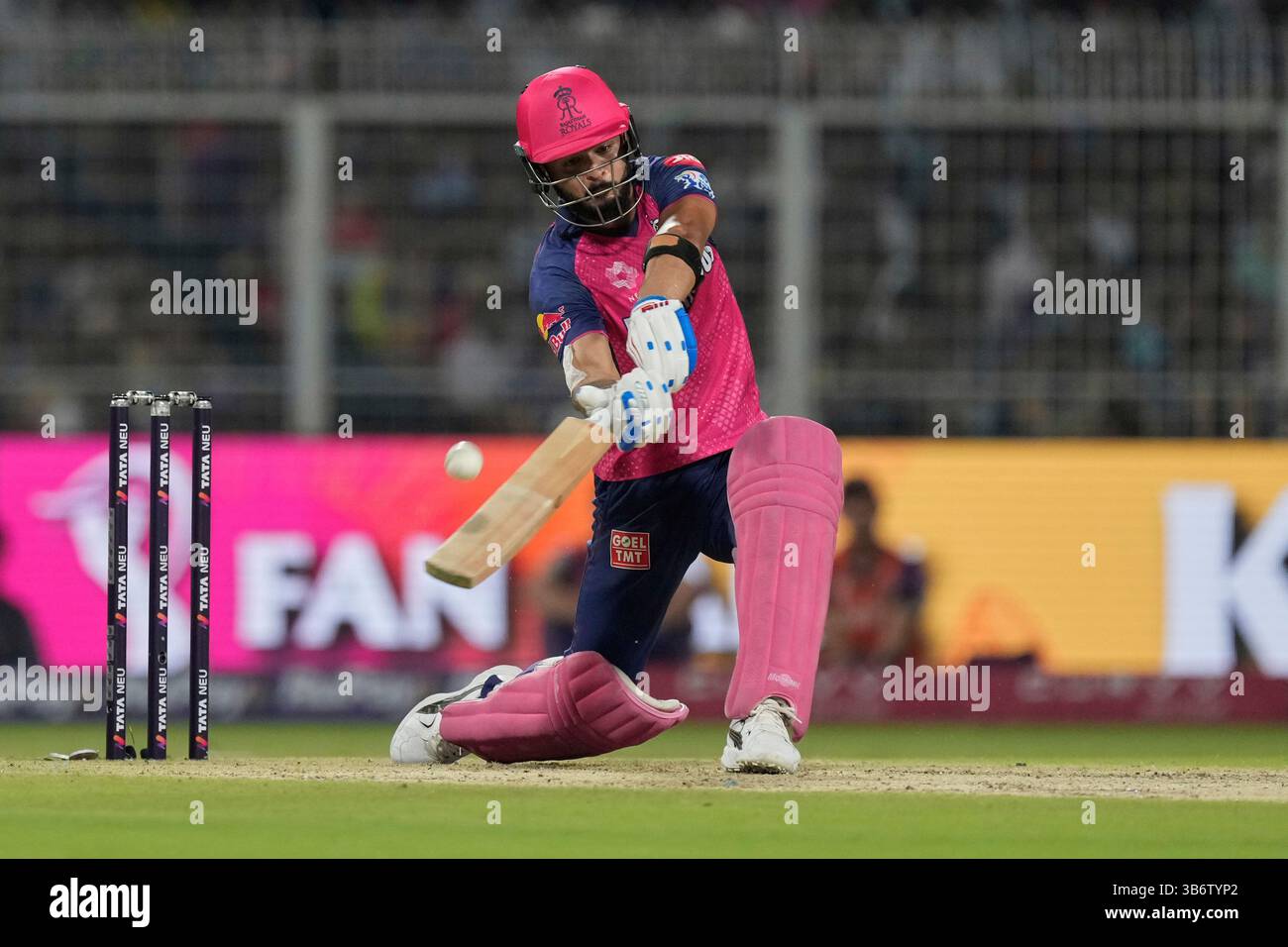 Rajasthan Royals' captain Riyan Parag bats during the Indian Premier ...