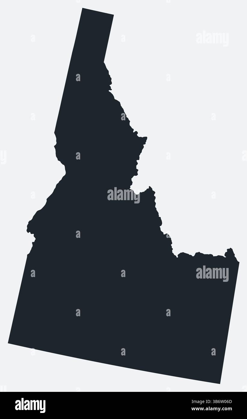 Idaho map. Just a simple border map. Shape of the state. Flat blank ...