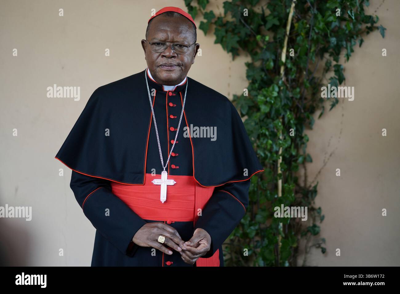 Cardinal Fridolin Ambongo Besungu arrives to celebrate Mass at his ...