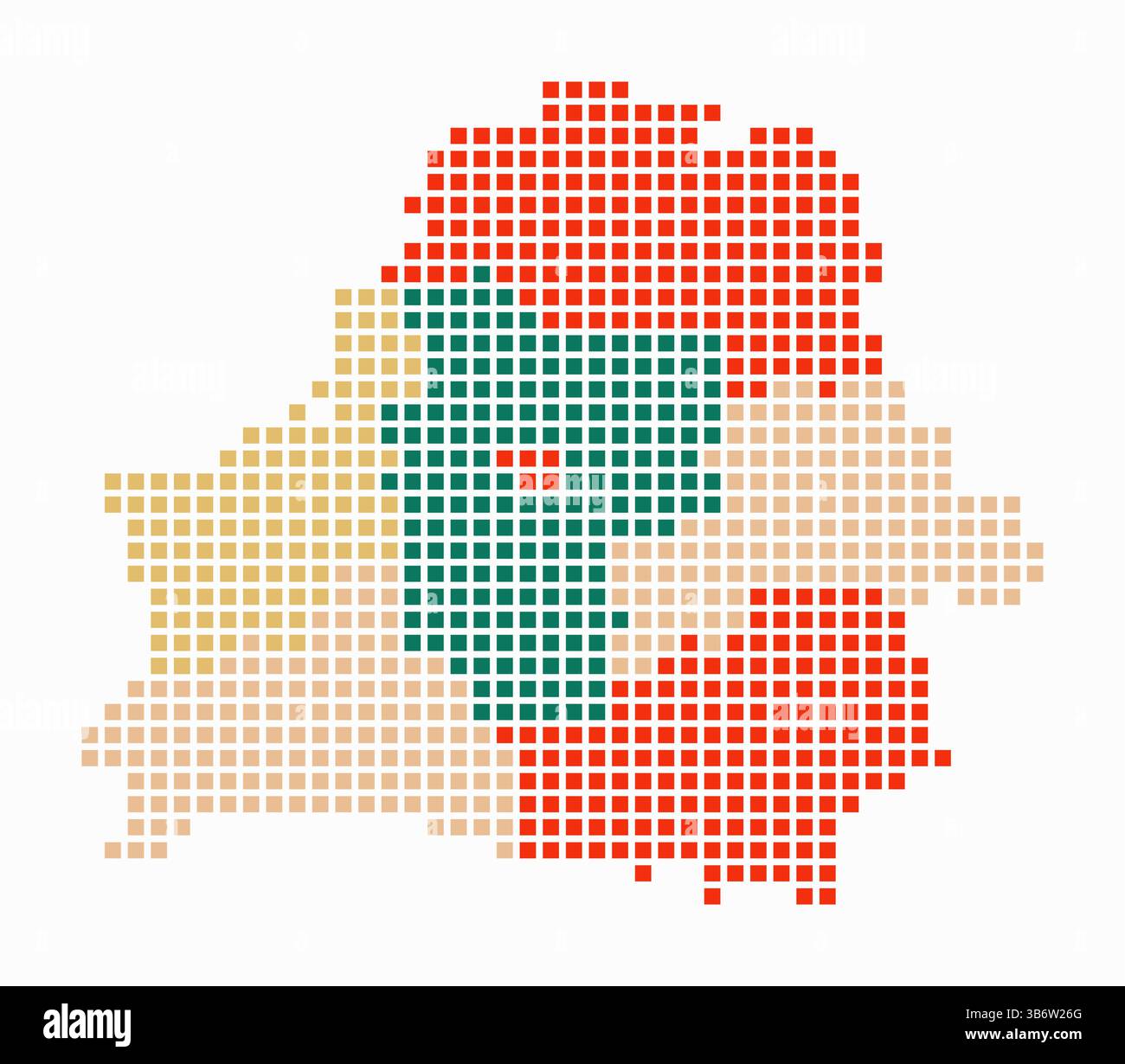 Belarus dotted map. Digital style map of the country on white ...