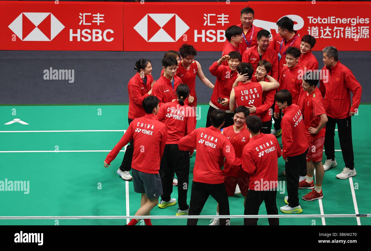 (250504) -- XIAMEN, May 4, 2025 (Xinhua) -- Team members of China ...