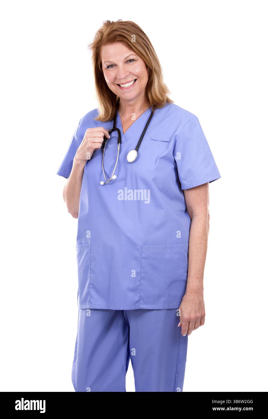 Female caucasian doctor posing on white isolated background, Toronto ...