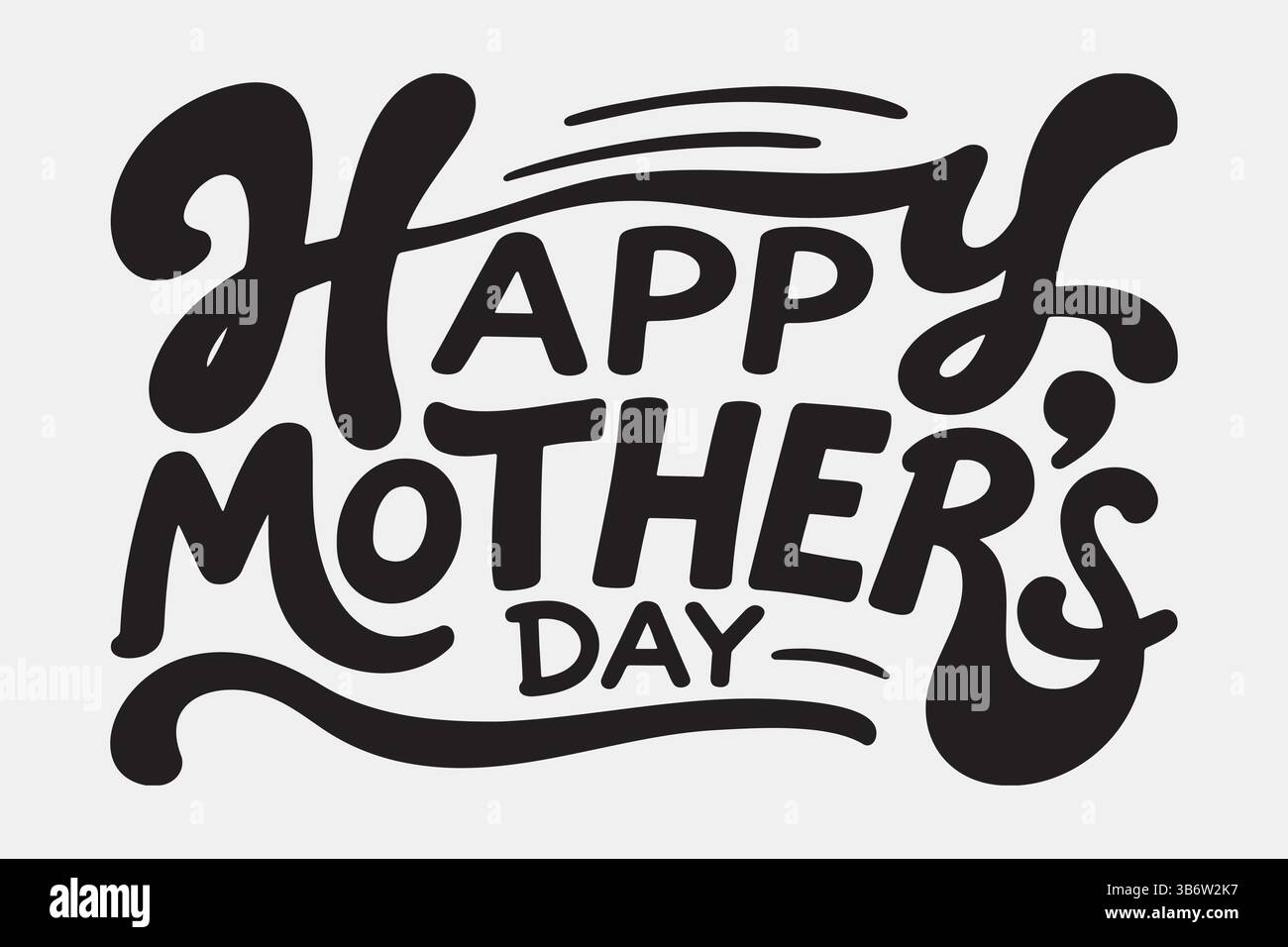 festive vector mothers day greeting with playful black script design ...